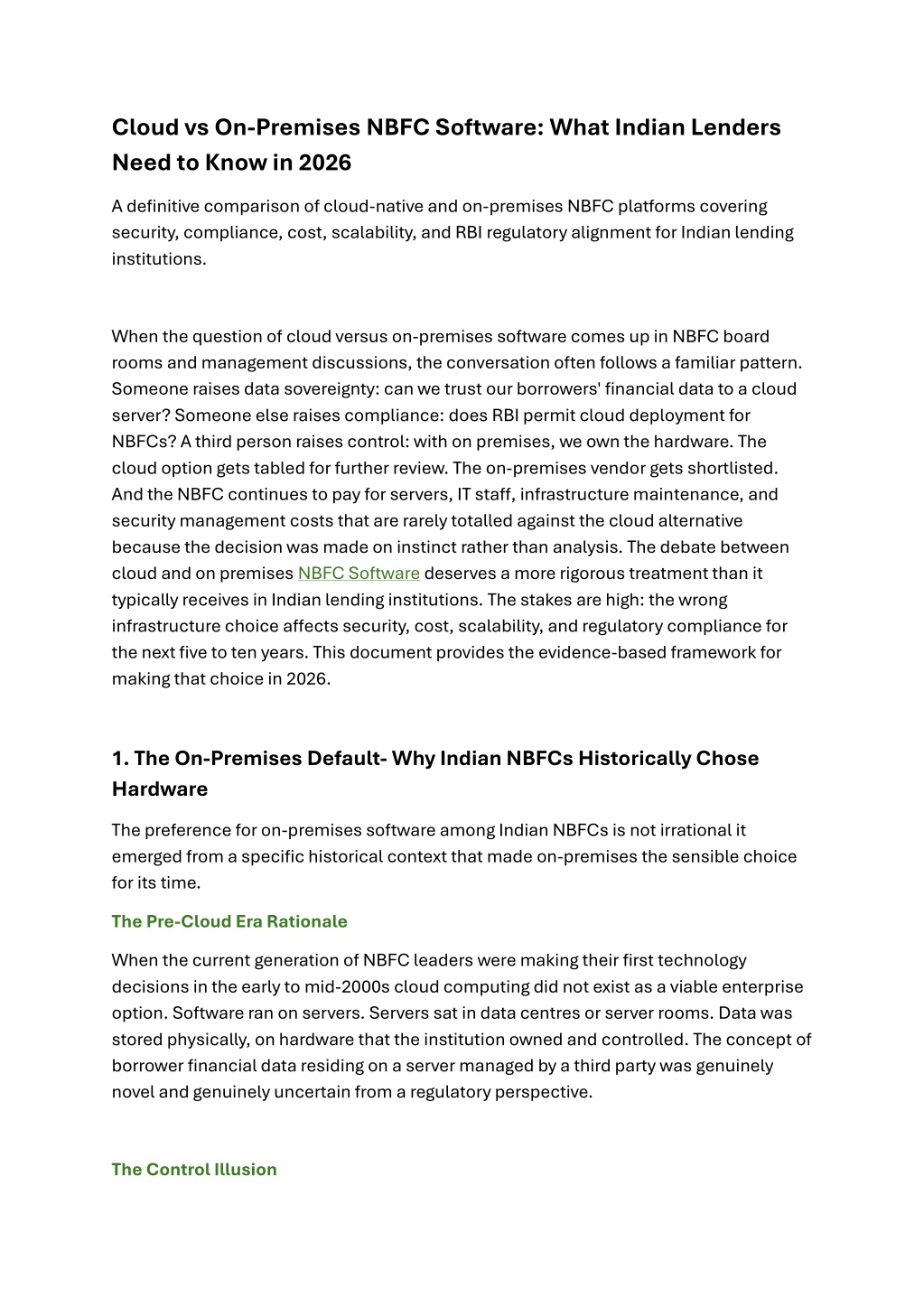 PPT - Cloud vs On-Premises NBFC Software: Guide for Indian Lenders ...